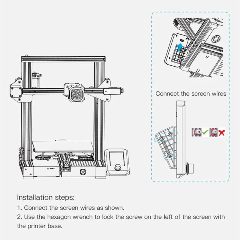 Creality Ender 3 V2 Screen Upgrade Kit Intelligent 4.3-Inch HD Display ...