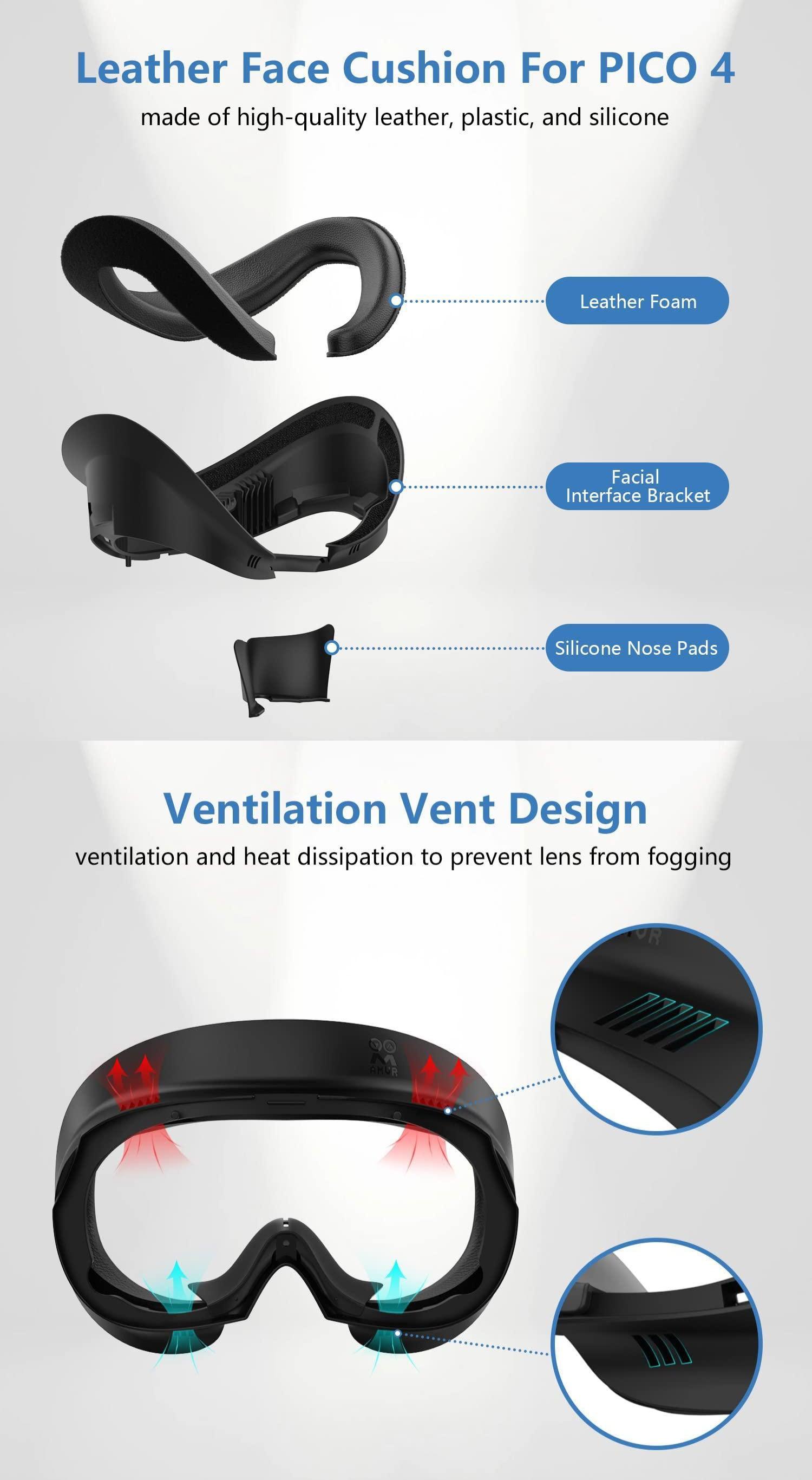 Pico 4 Vr Comfortable VR Face Interface With Cooling Fan For Headset ...